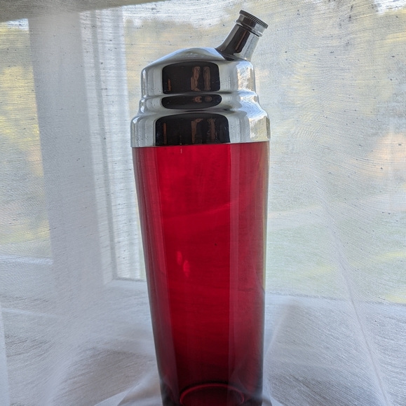 Art Deco | Dining | Ruby Red Art Deco Cocktail Shaker Vintage Antique ...